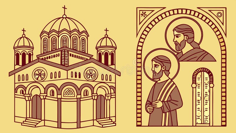 Orthodox Church Architecture, Religious Building Style. Vector Design ...
