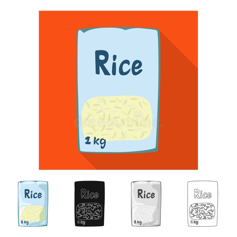 Isolated Object of Packet and Rice Logo. Set of Packet and White Stock ...