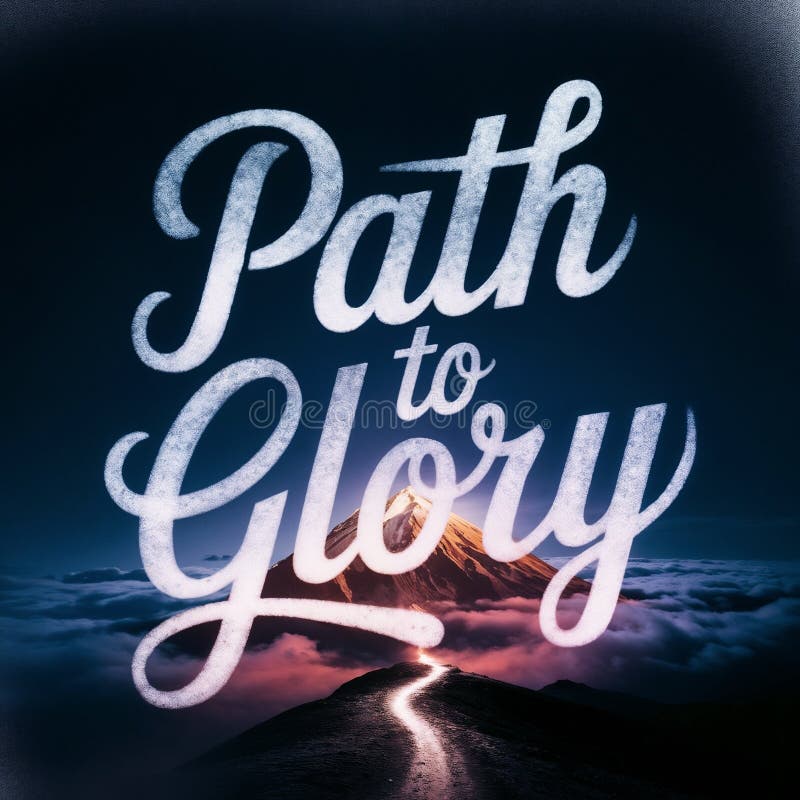 Vector Design with Path To Glory and Mountain Peak Stock Illustration ...