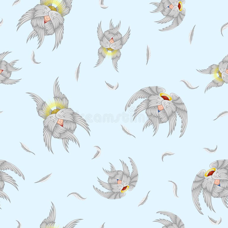 Vector Design of Pattern with Angels Stock Vector - Illustration of ...