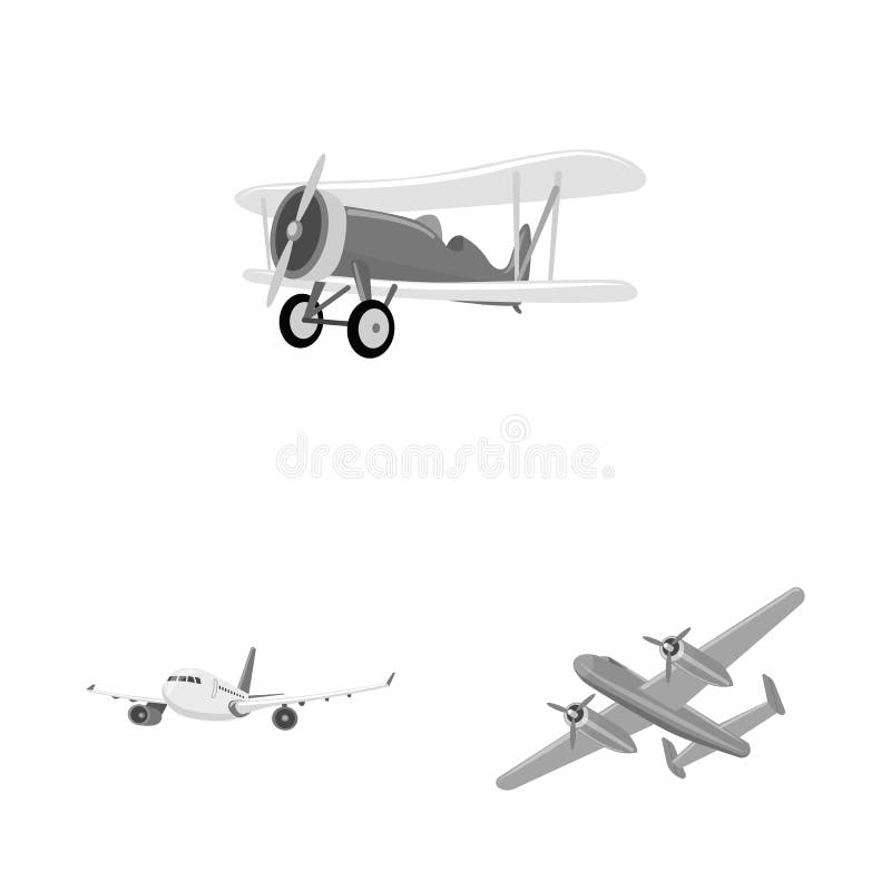 Vector Design of Plane and Transport Sign. Set of Plane and Sky Stock ...