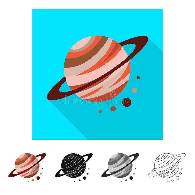 Isolated Object of Planet and System Sign. Collection of Planet and ...