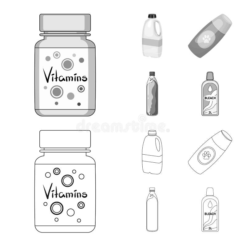Vector Design of Plastic and Container Icon. Collection of Plastic and ...