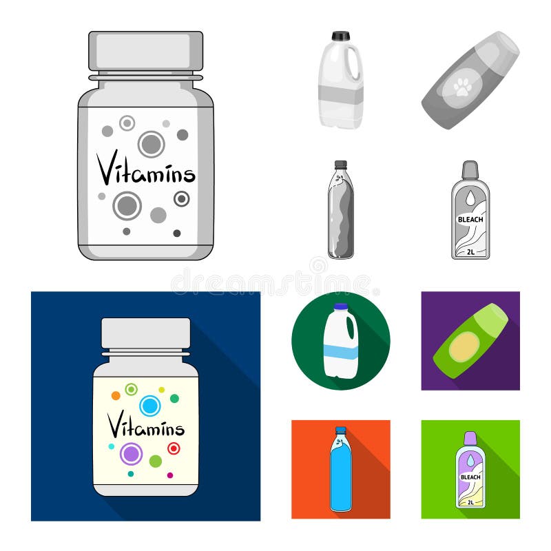 Isolated Object of Plastic and Container Sign. Collection of Plastic ...