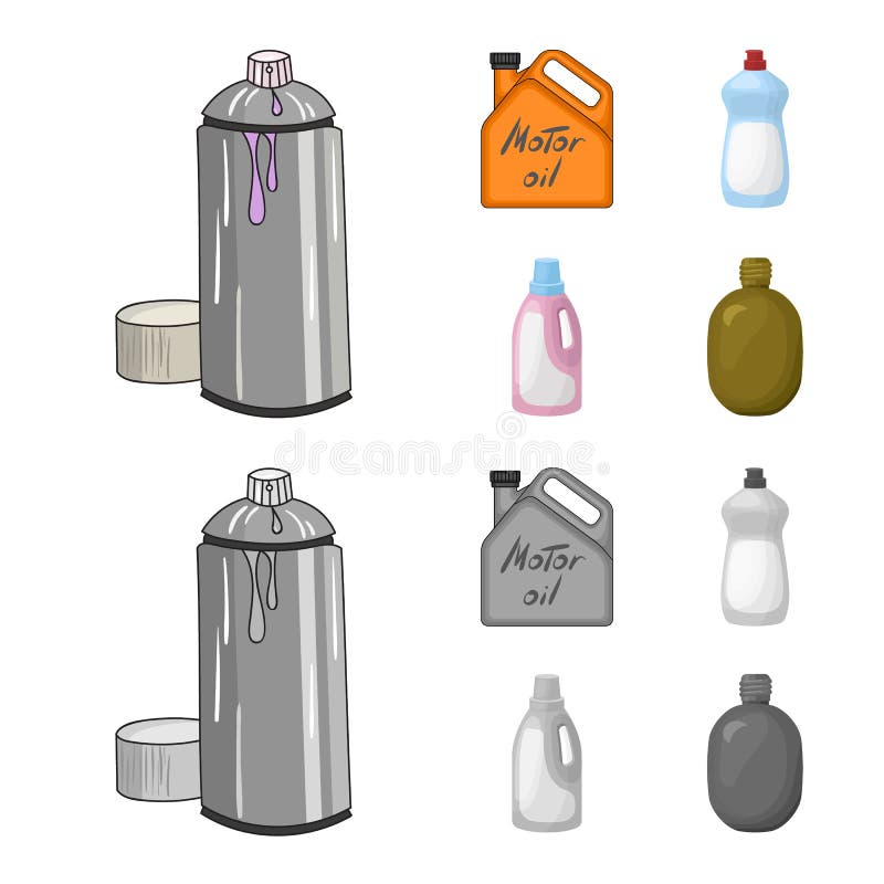 Vector Design of Plastic and Container Sign. Set of Plastic and ...