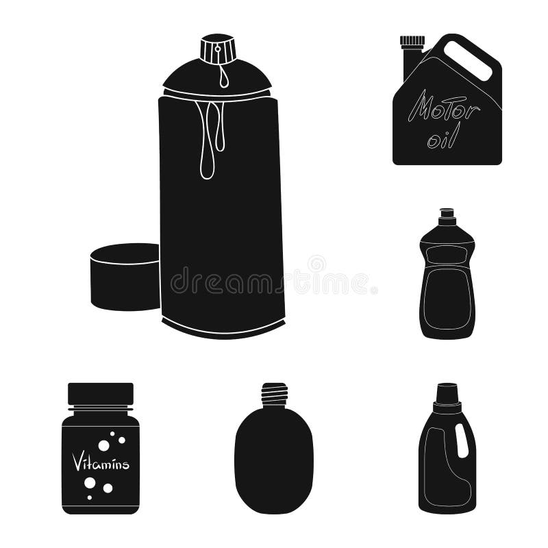 Vector Design of Plastic and Container Symbol. Collection of Plastic ...