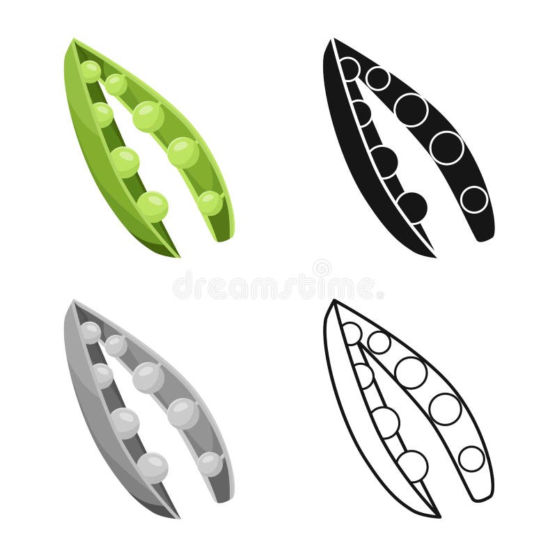 Vector Design of Pod and Peas Icon. Graphic of Pod and Seed Stock ...