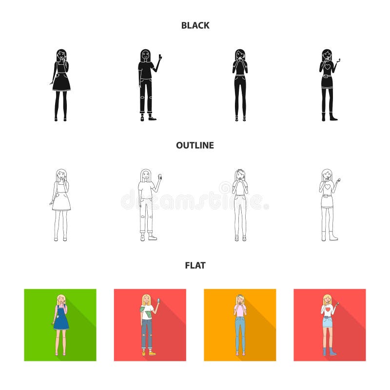 Vector Design of Posture and Mood Sign. Collection of Posture and ...