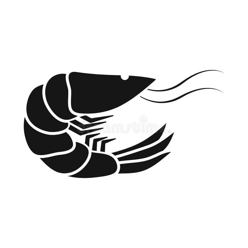 Isolated Object of Prawn and Creature Icon. Collection of Prawn and ...
