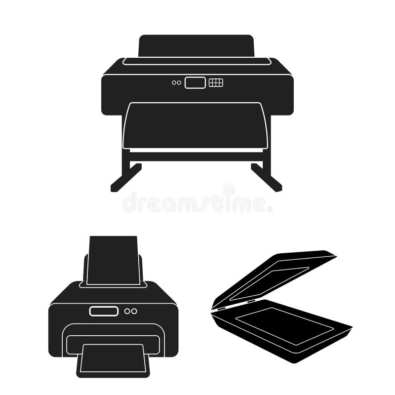 Vector Design of Printer and Plotter Icon. Set of Printer and Machine ...