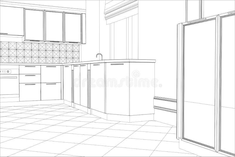 Vector Design Process in Wire-frame Illustration Stock Vector ...