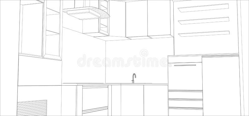 Vector Design Process in Wire-frame Illustration Stock Vector ...