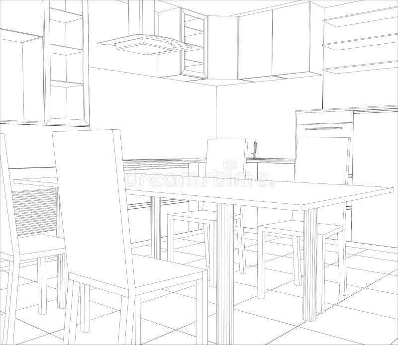 Vector Design Process in Wire-frame Illustration Stock Vector ...