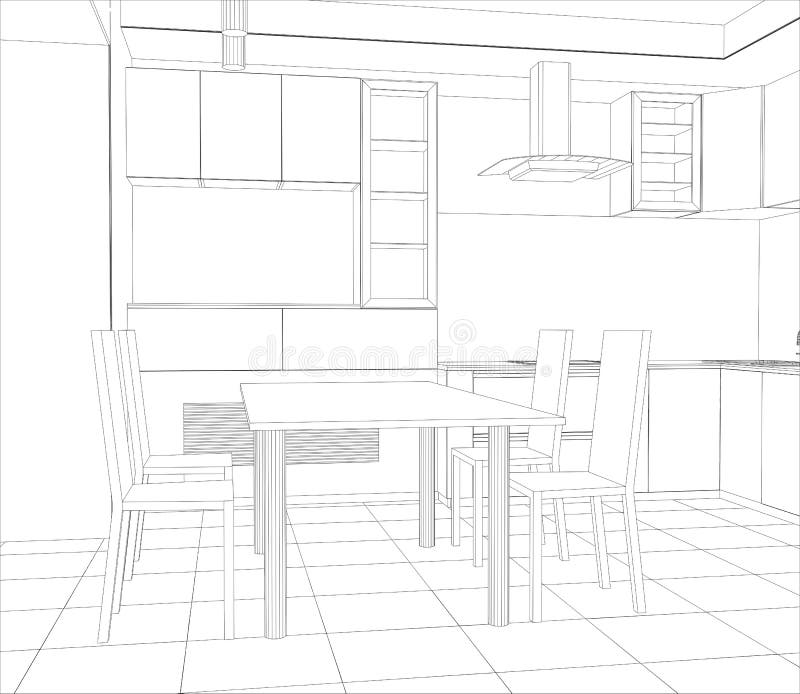 Vector Design Process in Wire-frame Illustration Stock Vector ...