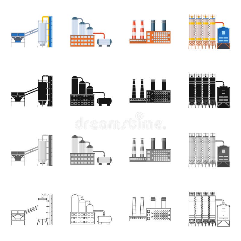 Vector Design of Production and Structure Icon. Collection of ...