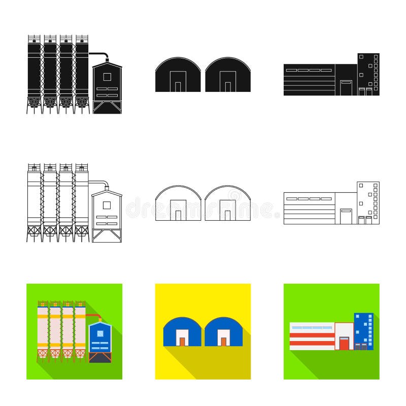 Vector Design of Production and Structure Logo. Set of Production and ...