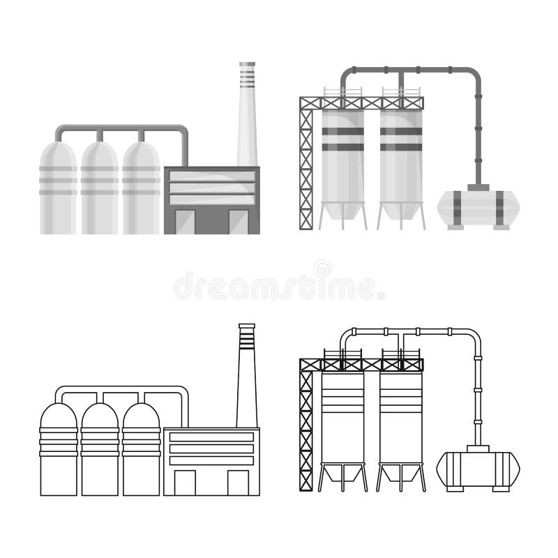 Vector Design of Production and Structure Logo. Set of Production and ...