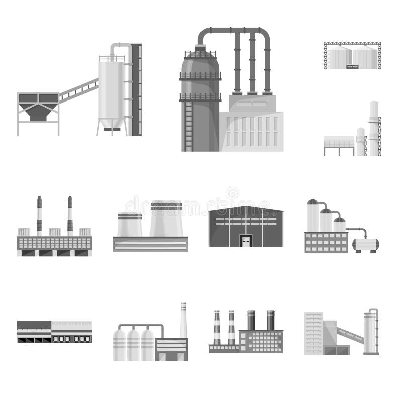 Isolated Object of Production and Structure Icon. Collection of ...