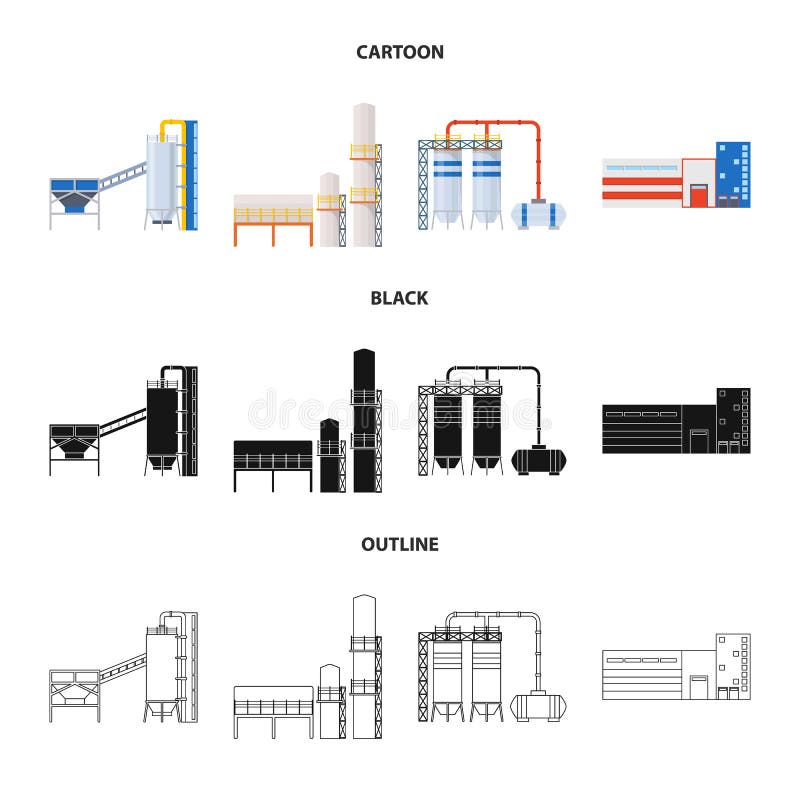 Vector Design of Production and Structure Symbol. Set of Production and ...