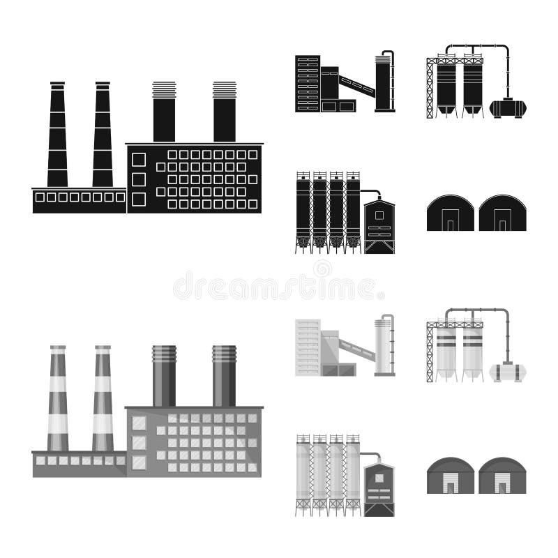 Vector Design of Production and Structure Symbol. Set of Production and ...