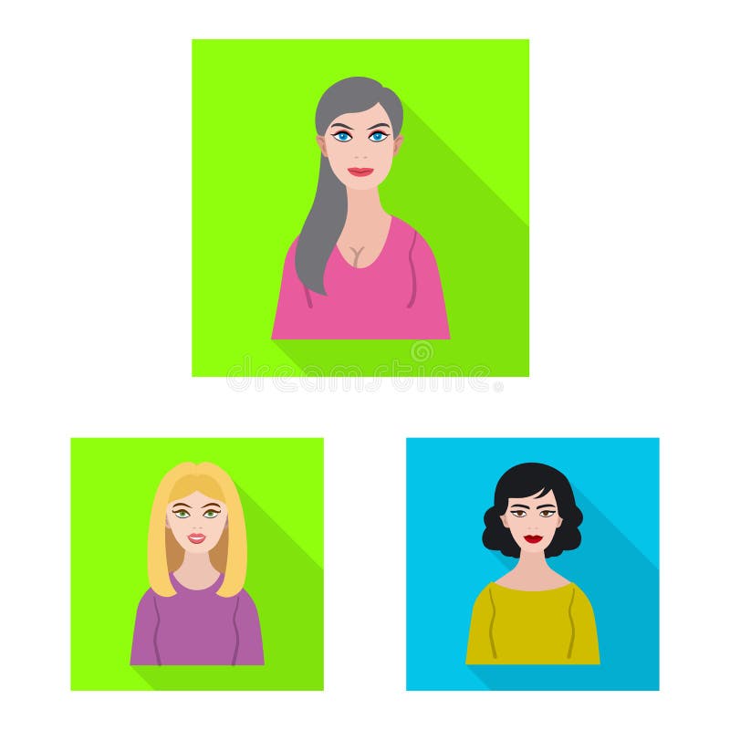 Isolated Object of Profile and Portrait Logo. Collection of Profile and ...