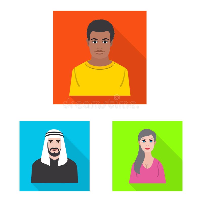 Isolated Object of Profile and Portrait Symbol. Collection of Profile ...