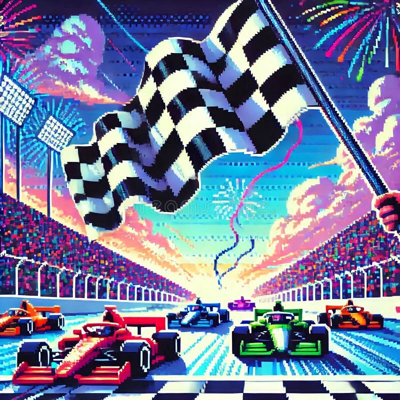 Vector Design of the Race Flag Flying at the Start of the Race Stock ...