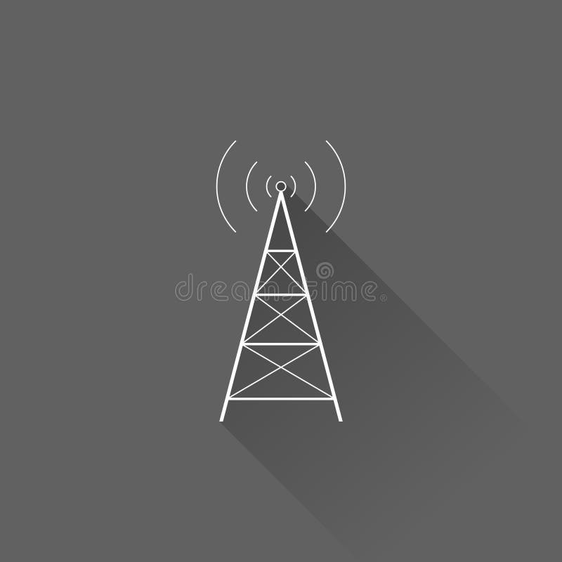 Vector Design of Radio Tower Broadcast Icon. Stock Illustration ...