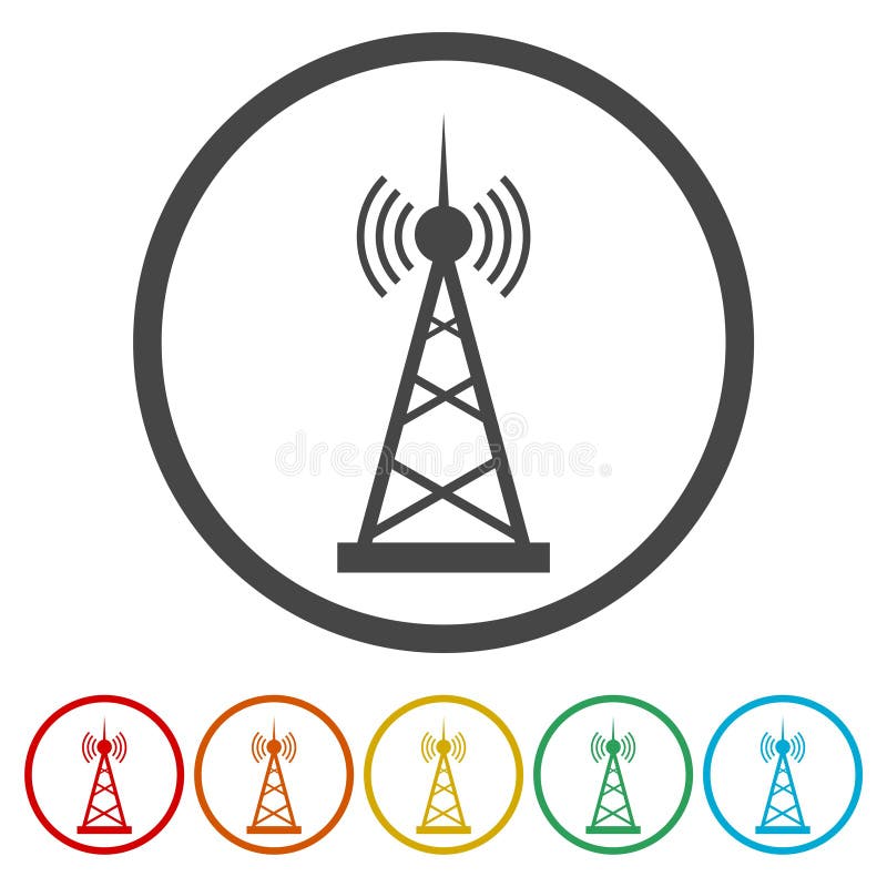 Vector Design of Radio Tower Broadcast Icon Stock Vector - Illustration ...