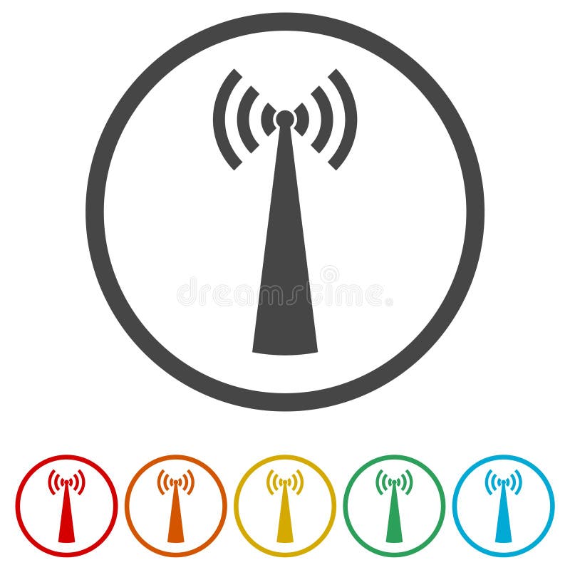 Vector Design of Radio Tower Broadcast Icon Stock Vector - Illustration ...