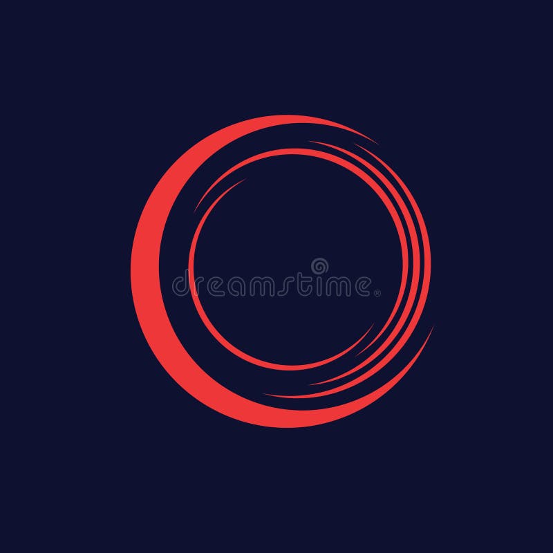 A Vector Design of Red Circle with Dark Blue Background. Stock ...