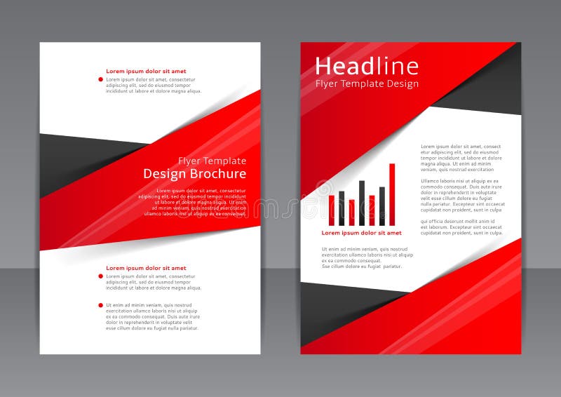 Set of Vector Design of the Black and Red Flyers, Cover, Brochure ...
