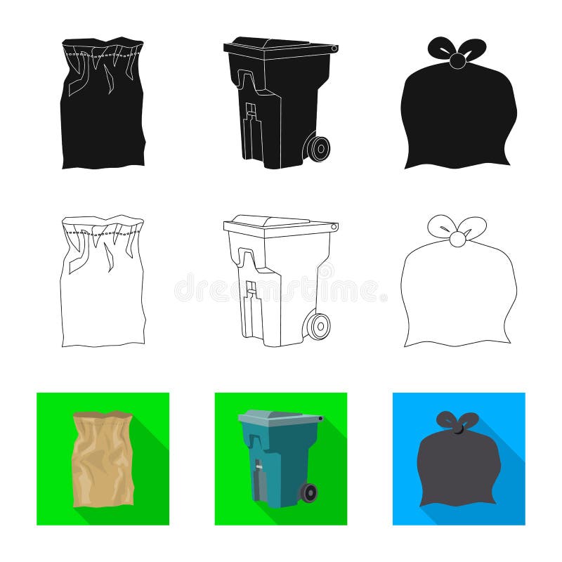 Isolated Object of Refuse and Junk Symbol. Set of Refuse and Waste ...