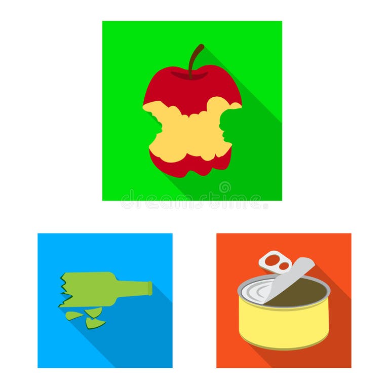 Isolated Object of Refuse and Junk Icon. Set of Refuse and Waste Stock ...