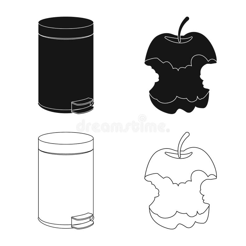 Isolated Object of Refuse and Junk Icon. Collection of Refuse and Waste ...