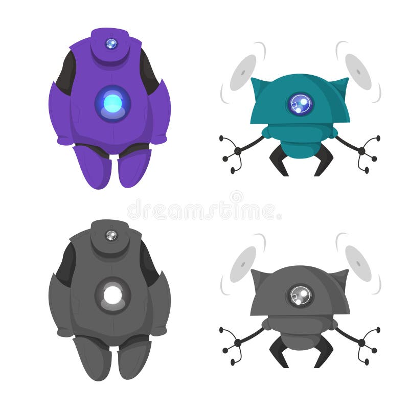 Isolated Object Of Robot And Factory Logo Set Of Robot And Space Stock