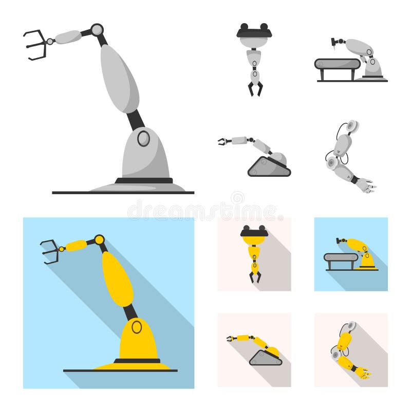 Isolated Object Of Robot And Factory Icon Set Of Robot And Space Stock