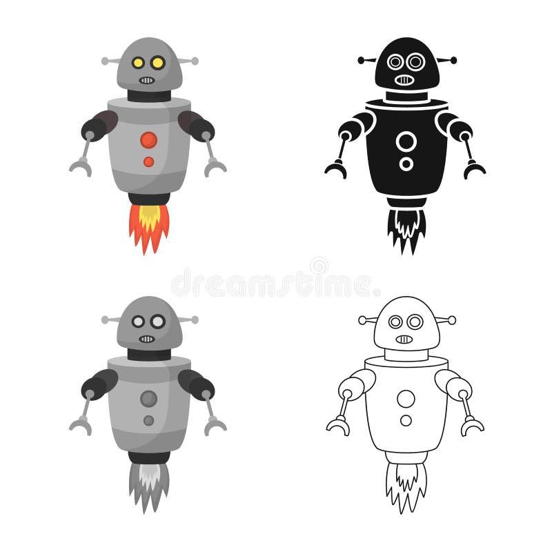 Vector Design of Robot and Program Logo. Collection of Robot and Cyborg ...