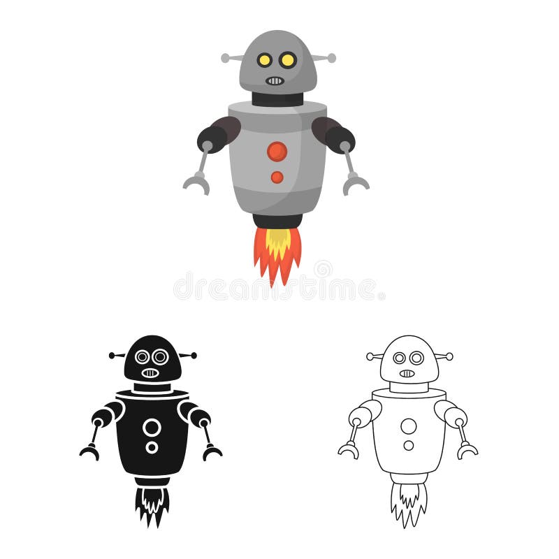 Isolated Object of Robot and Program Symbol. Set of Robot and Cyborg ...
