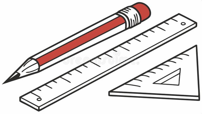 Ruler and Set Square, Drafting and Precision Tools Vector Design ...