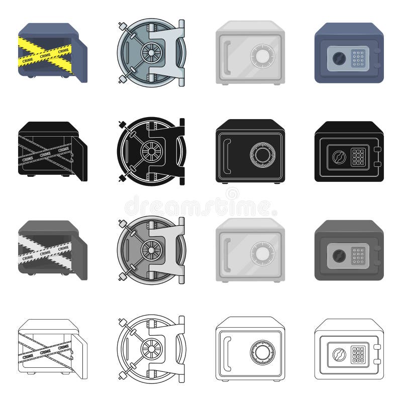 Isolated Object of Safe and Open Symbol. Collection of Safe and ...