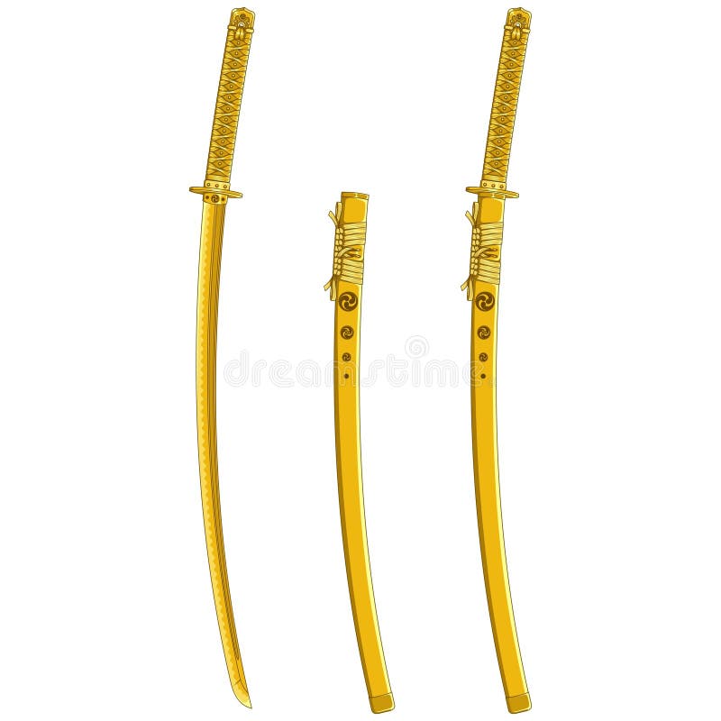 Samuray Katanas of Ancient Japan Stock Vector - Illustration of attack ...