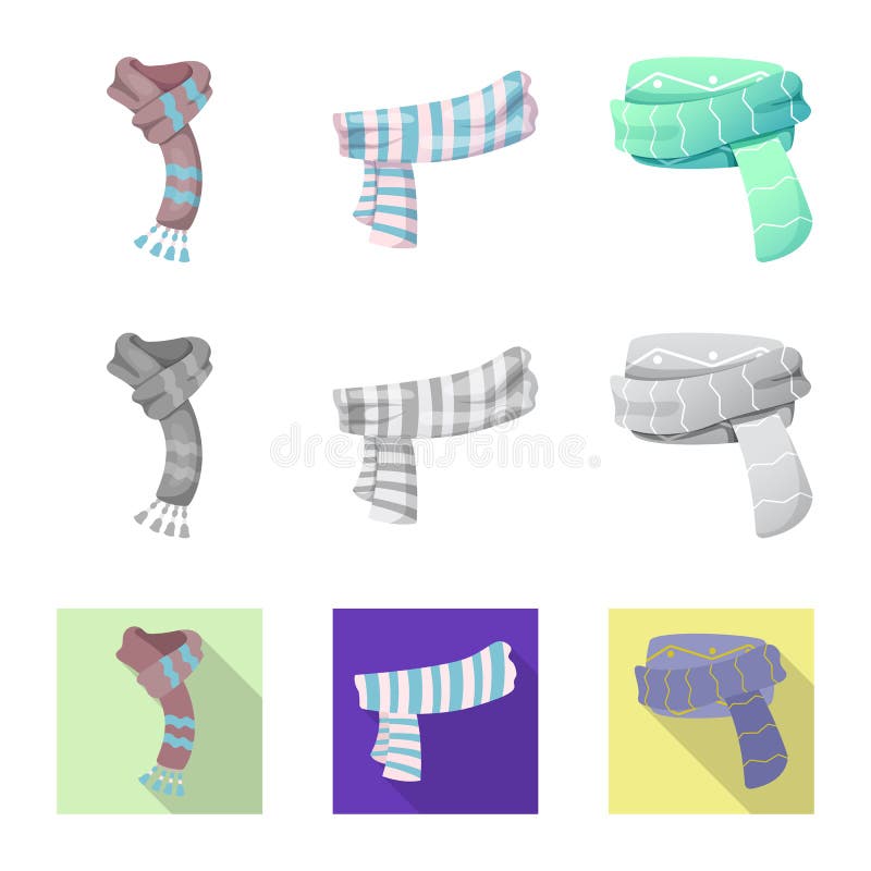 Vector Design of Scarf and Shawl Logo. Set of Scarf and Accessory ...