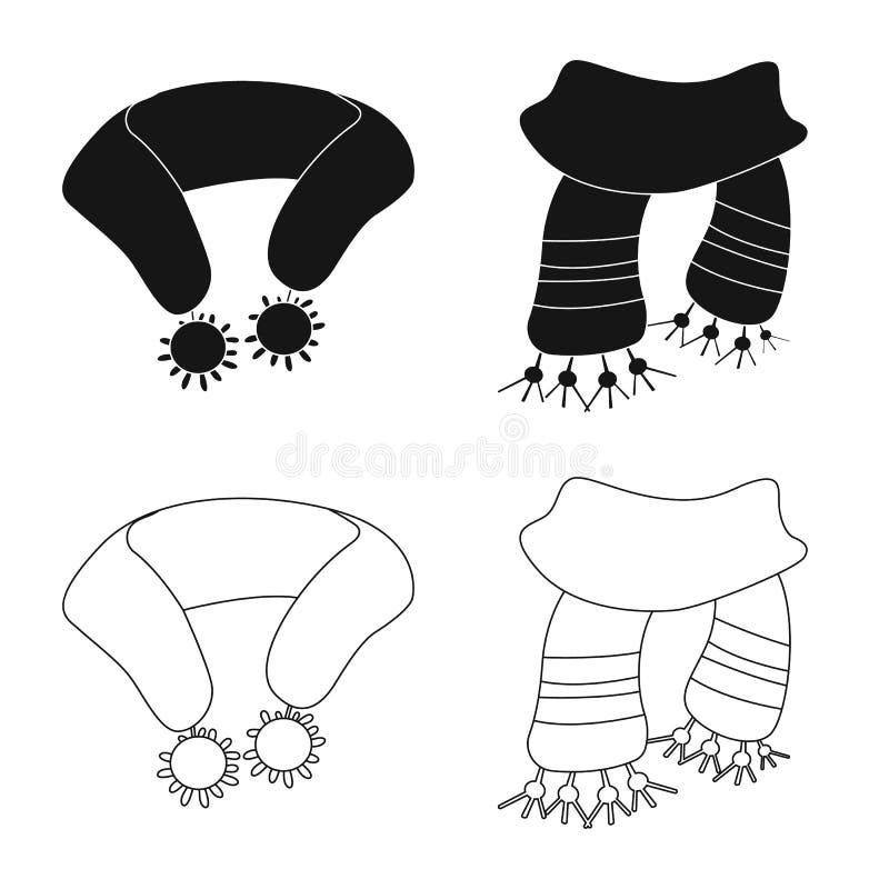 Vector Design of Scarf and Shawl Logo. Set of Scarf and Accessory ...