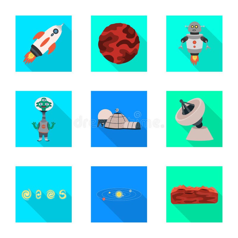 Vector Design of Science and Cosmic Icon. Set of Science and Technology ...