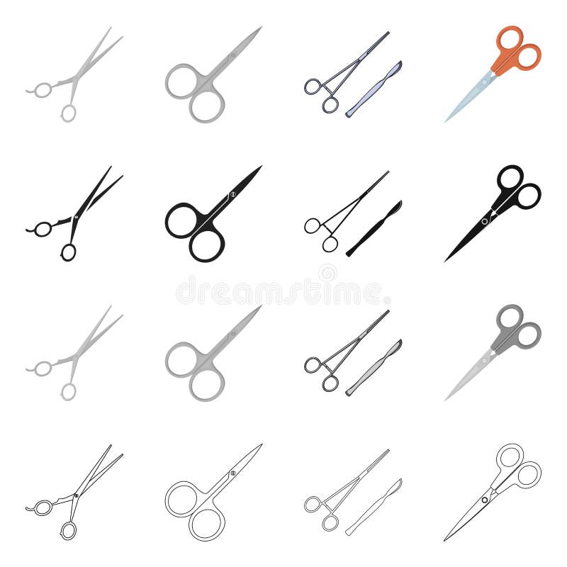 Isolated Object of Scissor and Craft Logo. Set of Scissor and Open ...