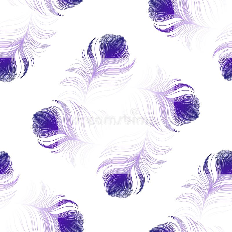 Vector Design of Seamless Pattern with Purple Peacock Feathers Stock ...