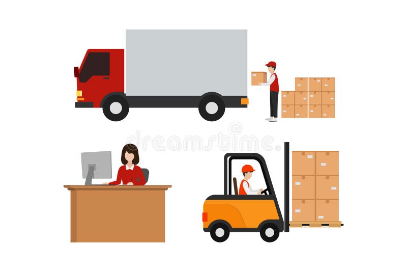 Delivery Process Vector Illustration Stock Vector - Illustration of ...