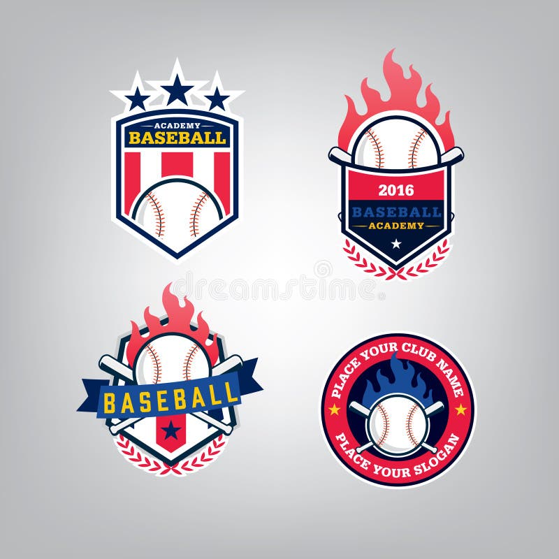 Vector Design Set of Baseball Sport Team Logo Stock Vector ...