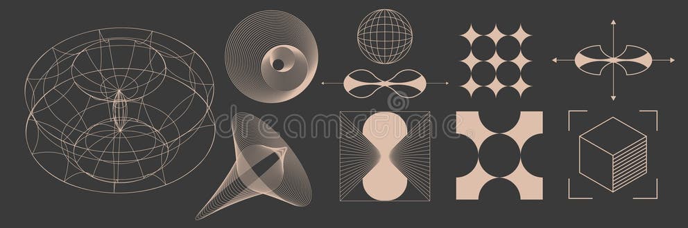 Vector Design. Set of Toroidal Structures, Spirals, and Hyperbolic ...